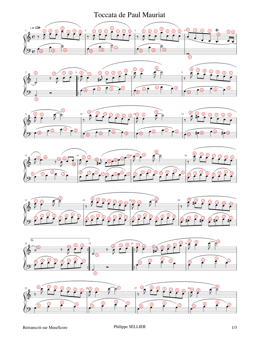 Toccata Sheet music for Piano (Solo) Easy | Musescore.com