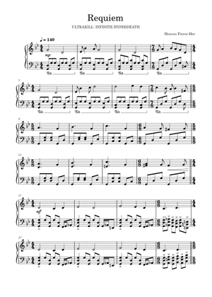 Requiem – Heaven Pierce Her (ULTRAKILL OST) Sheet Music for Piano (Solo ...