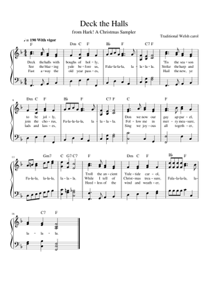Christmas Piano Sheet Music Deck The Halls Christmas: Deck The Hall