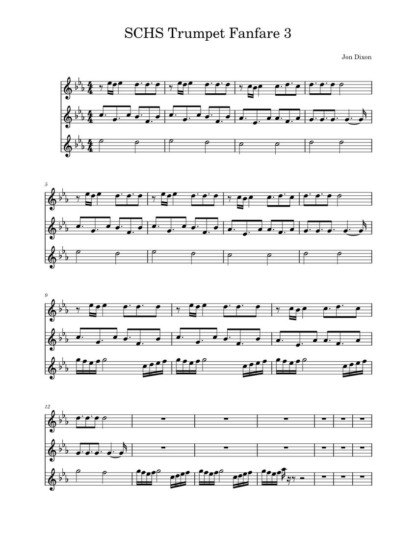 SCHS Trumpet Fanfare Sheet music for Trumpet in b-flat (Marching Band) | Musescore.com