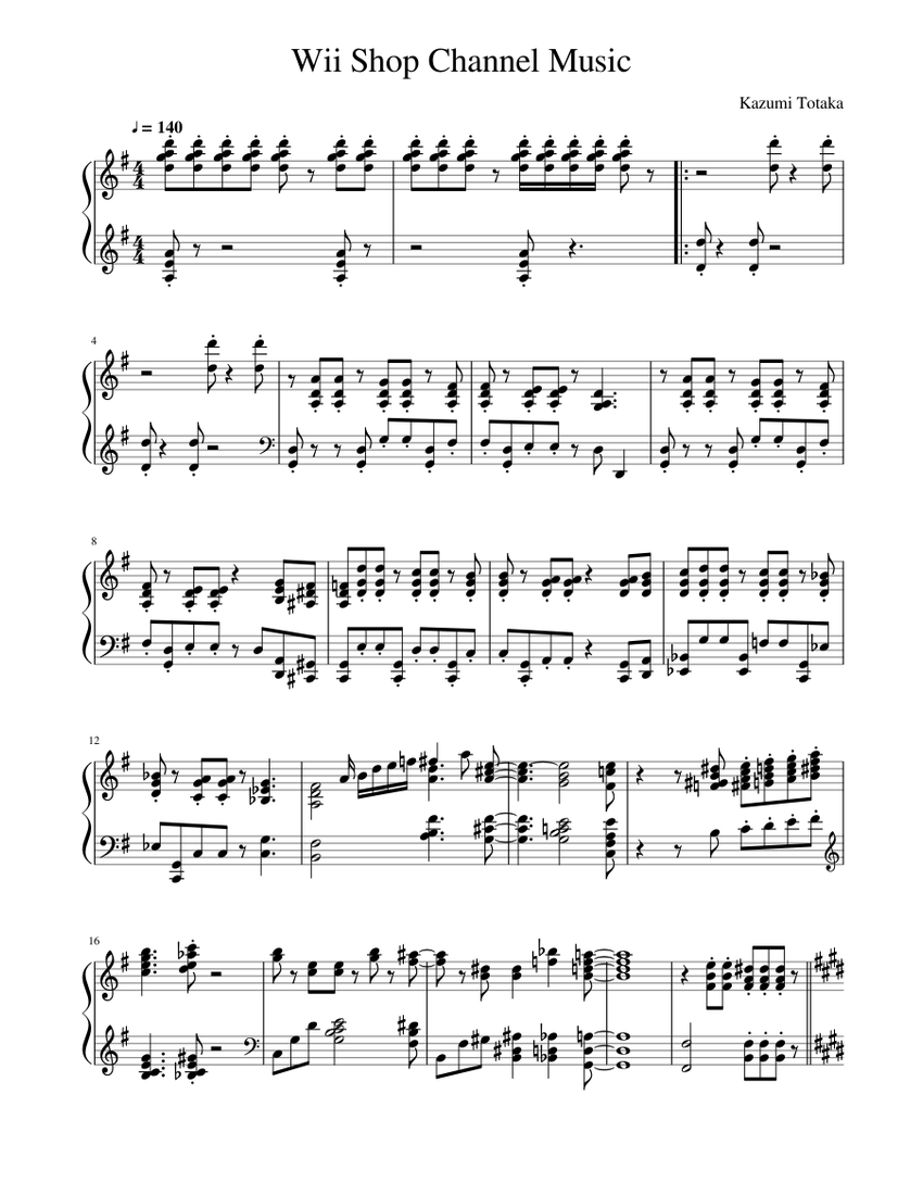 Wii Shop Channel Music Sheet Music for Piano (Solo) | MuseScore.com