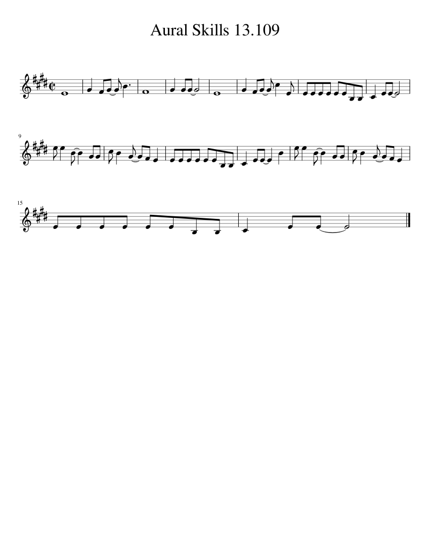 Aural Skills 13.109 Sheet music for Piano (Solo) Easy | Musescore.com