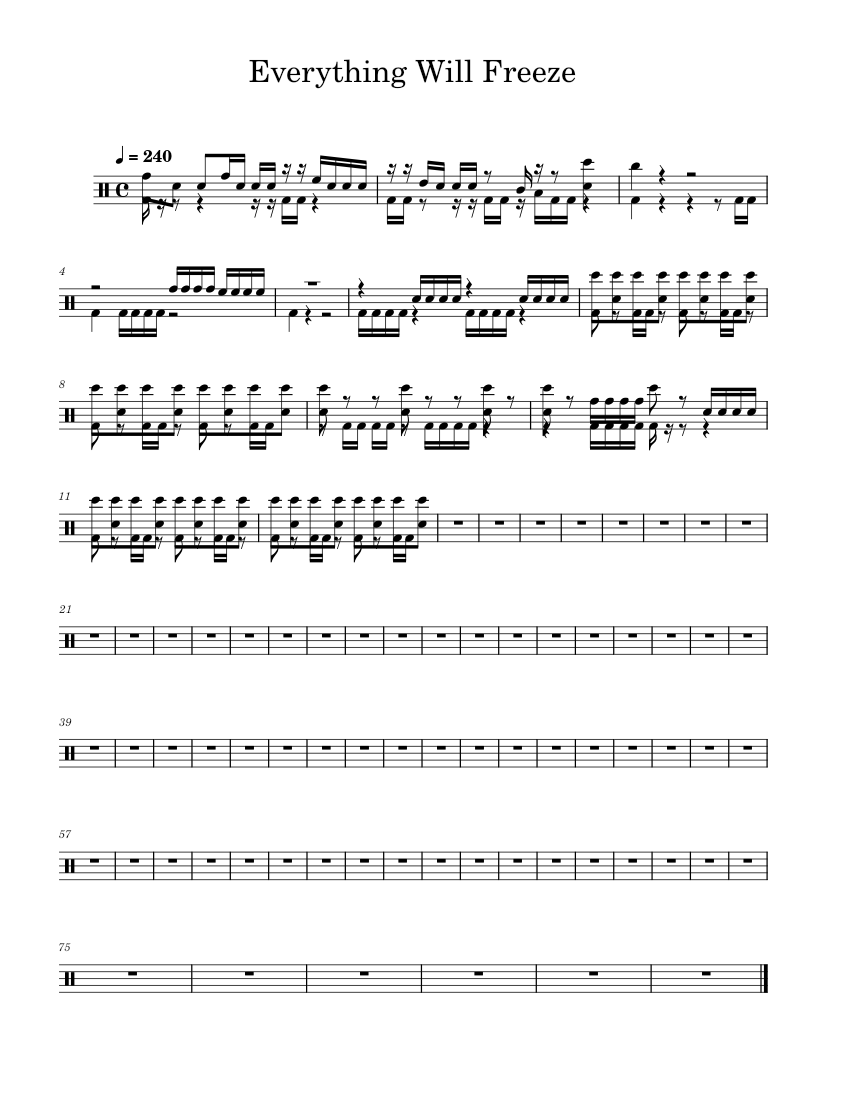 Everything Will Freeze - UNDEAD CORPERATION DOUJIN WORKS Sheet music ...