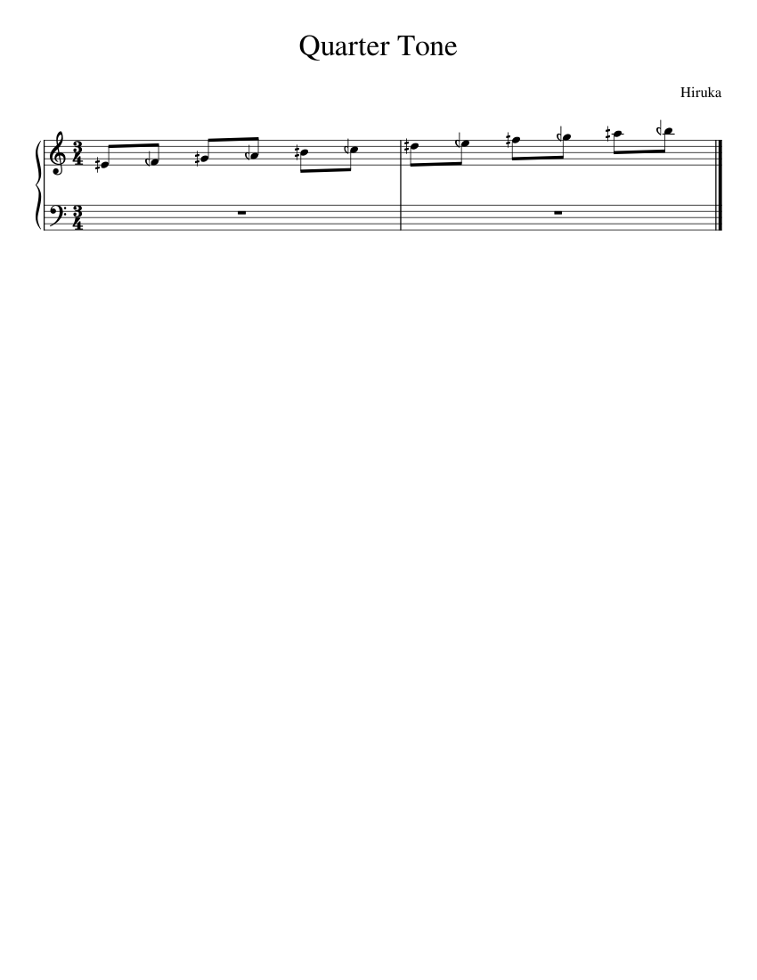 Quarter Tone Sheet Music for Piano (Solo) Easy | MuseScore.com