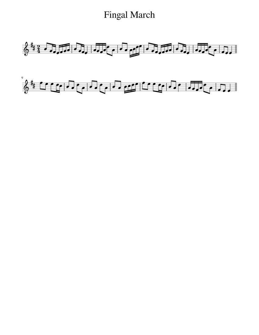 Fingal March Sheet music for Piano (Solo) | Musescore.com