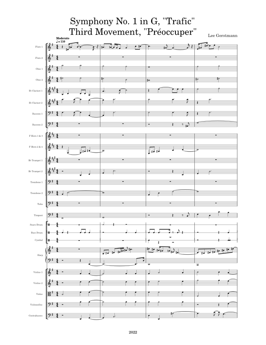 "Trafic" Symphony - Third Movement Sheet music for Trombone, Tuba, Flute, Oboe & more ...