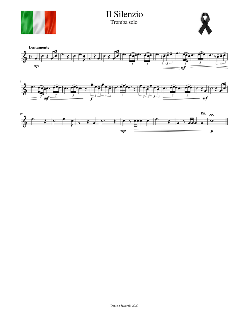 Il Silenzio tromba solo Sheet music for Trumpet in b-flat (Solo ...