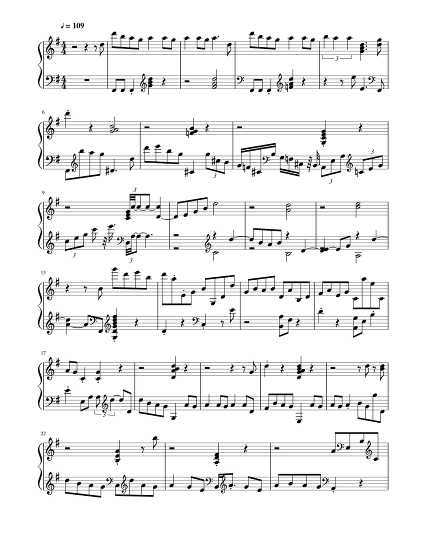 Wei Congfei Bluestone Alley Sheet Music for Piano (Solo) | MuseScore.com