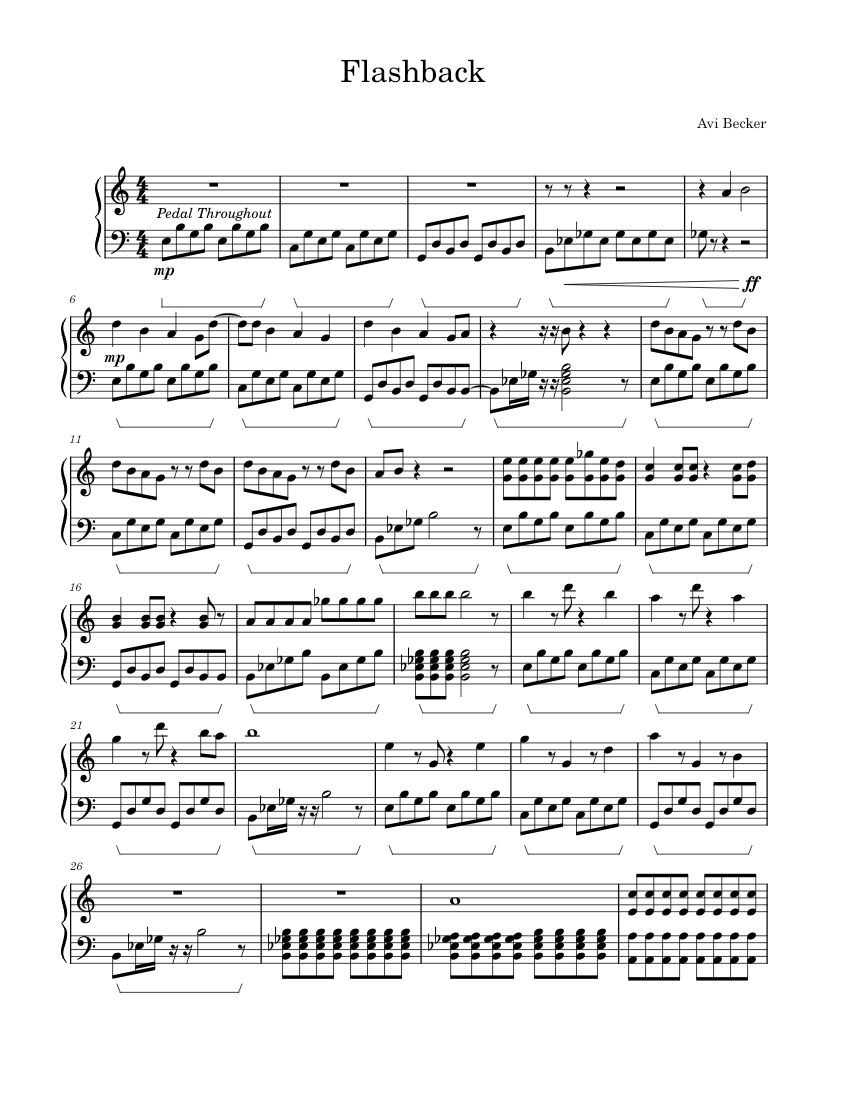 Flashback Sheet music for Piano (Solo) | Musescore.com