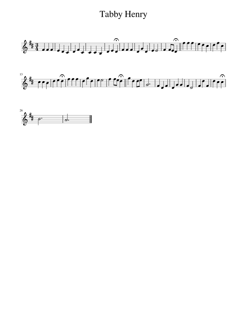 Tabby Henry Sheet music for Piano (Solo) Easy | Musescore.com