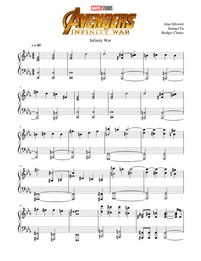 Infinity War - Avengers: Infinity War - Alan Silvestri - Piano Solo ...