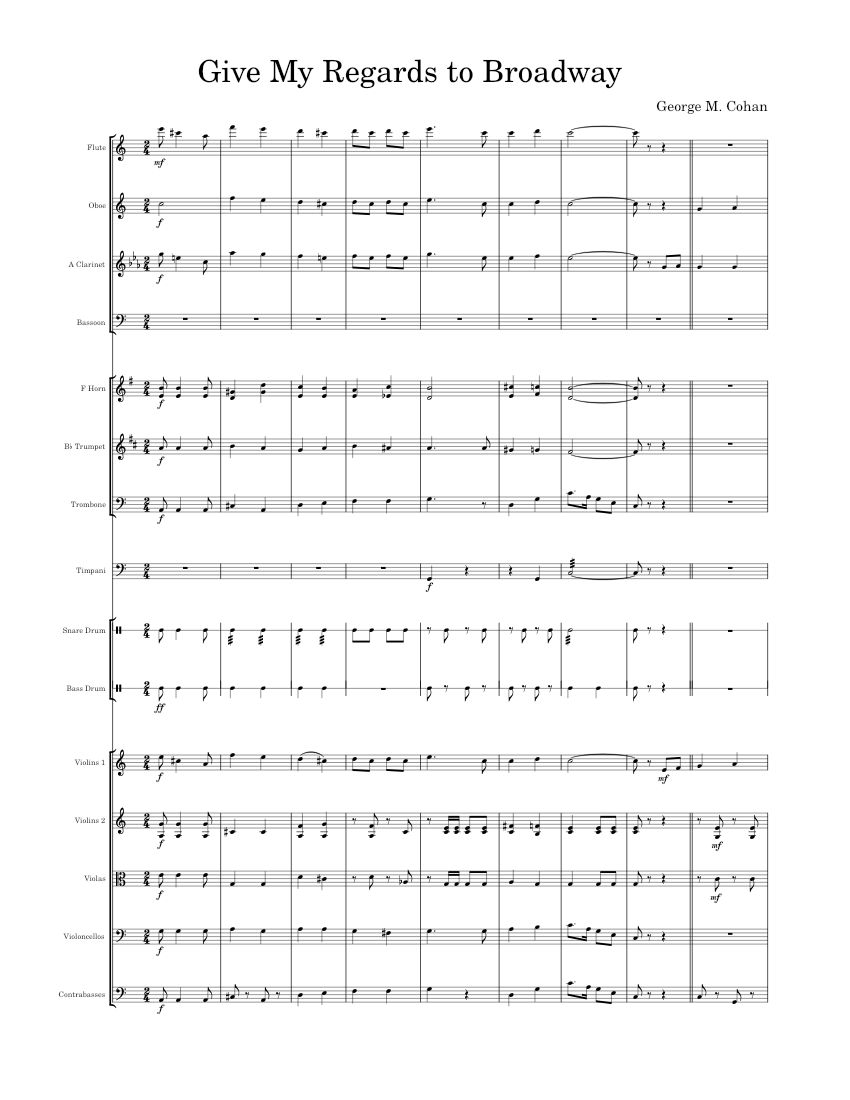 Give My Regards to Broadway – George M. Cohan Sheet music for Trombone ...