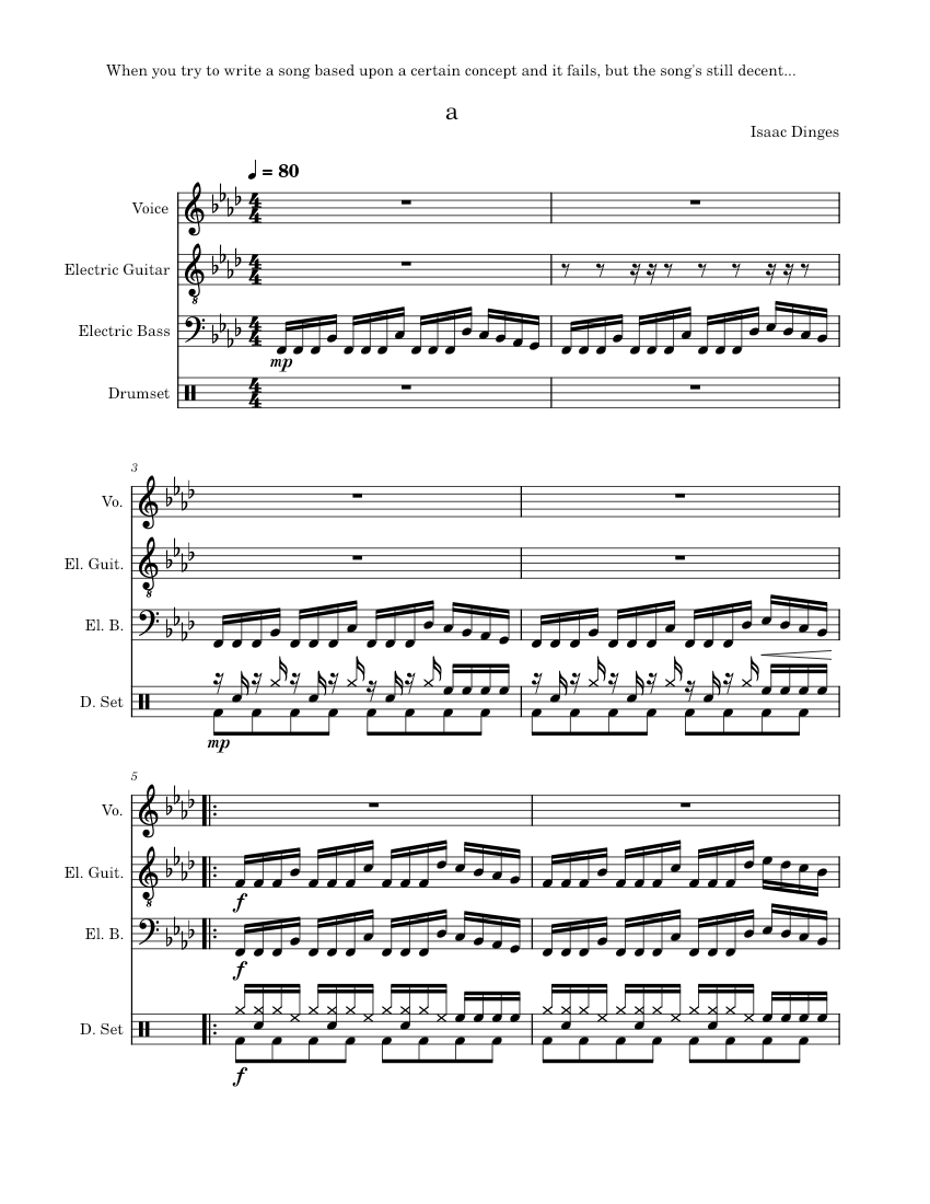 When you try to write a song based upon a certain concept and it fails ...