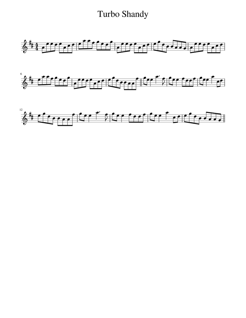 Turbo Shandy Sheet music for Piano (Solo) Easy | Musescore.com