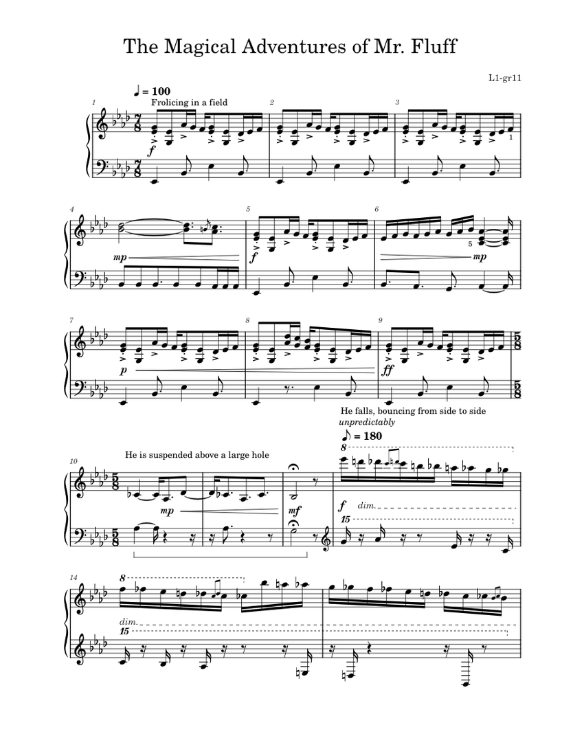 The Magical Adventures of Mr. Fluff Sheet music for Piano (Solo ...