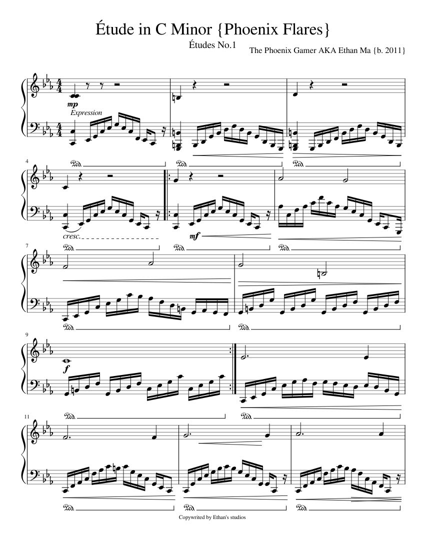 Étude in C Minor {Phoenix Flares} - piano tutorial