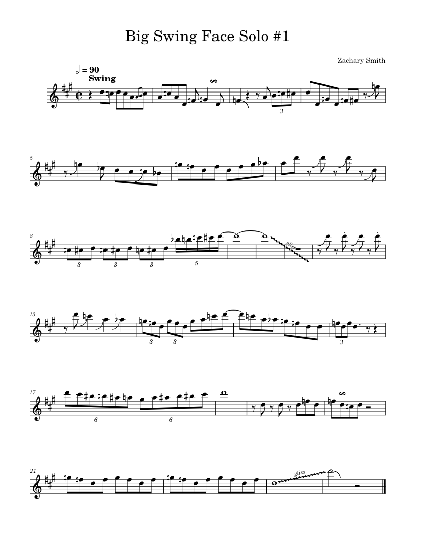 Big Swing Face Solo #1 Sheet Music for Saxophone alto (Solo ...
