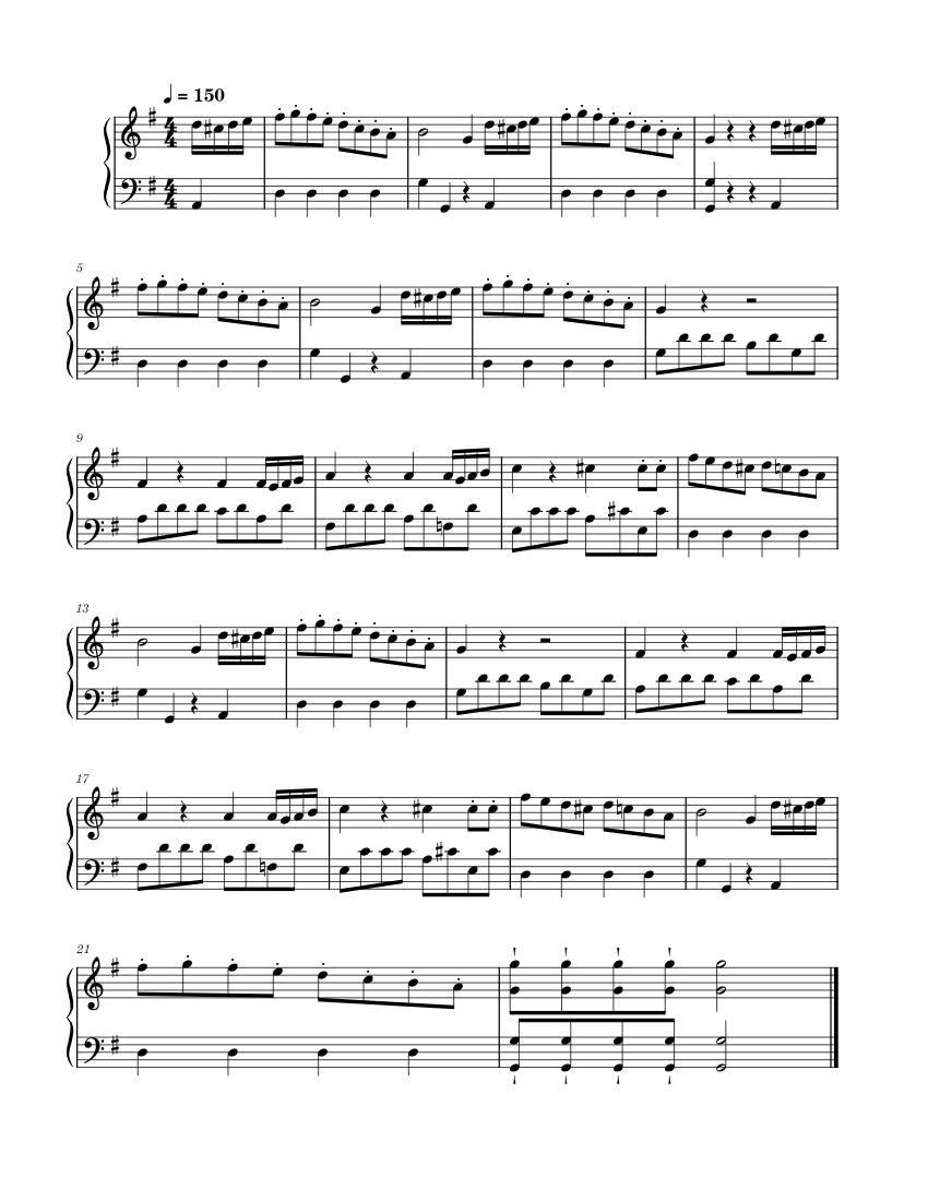 Piano 20 G Major Sheet music for Piano (Solo) Easy | Musescore.com