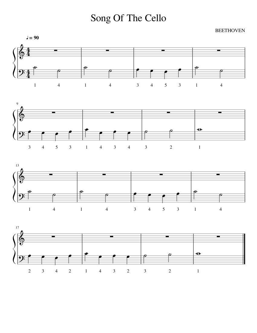 Leccion Piano-Song Of The Cello - piano tutorial