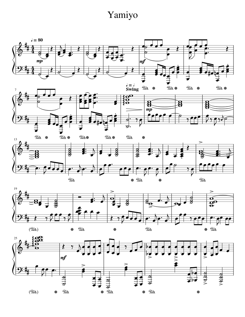 Yamiyo Sheet Music for Piano (Solo) | MuseScore.com
