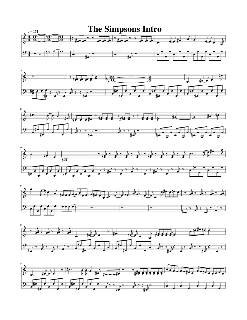 The Simpsons Sheet Music for Drum group (Solo) | MuseScore.com