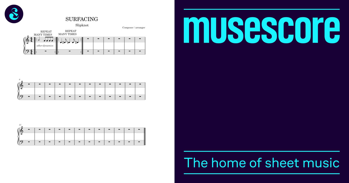 Surfacing – Slipknot Sheet music for Piano (Solo) Easy | Musescore.com