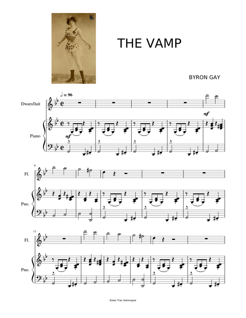 THE VAMP – BYRON GAY Sheet music for Piano, Flute (Solo) | Musescore.com