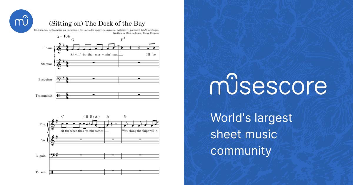 (Sitting on) The Dock of the Bay - Otis Redding Sheet Music with Chords for Piano, Bass guitar ...
