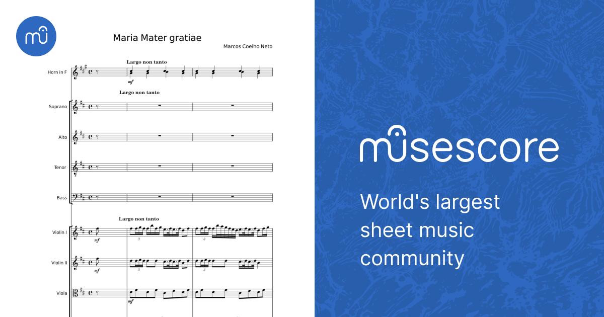 Mariae Mater Gratiae - Marcos Coelho Neto Sheet Music for French horn ...