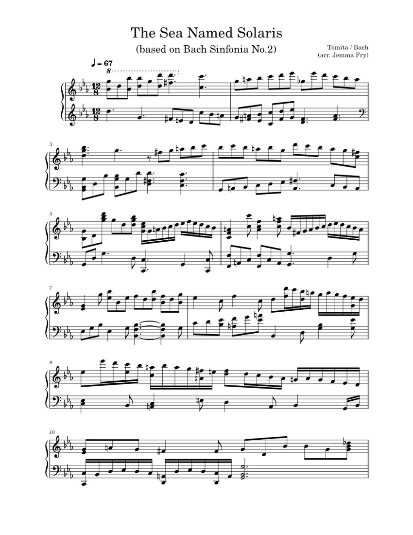 The Sea Named Solaris Sheet music for Piano (Solo) | Musescore.com