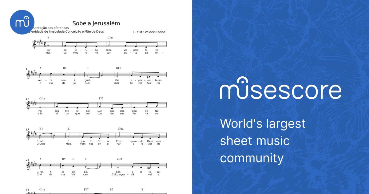 Sobe a Jerusalém Sheet music for Synthesizer (Solo) | Musescore.com