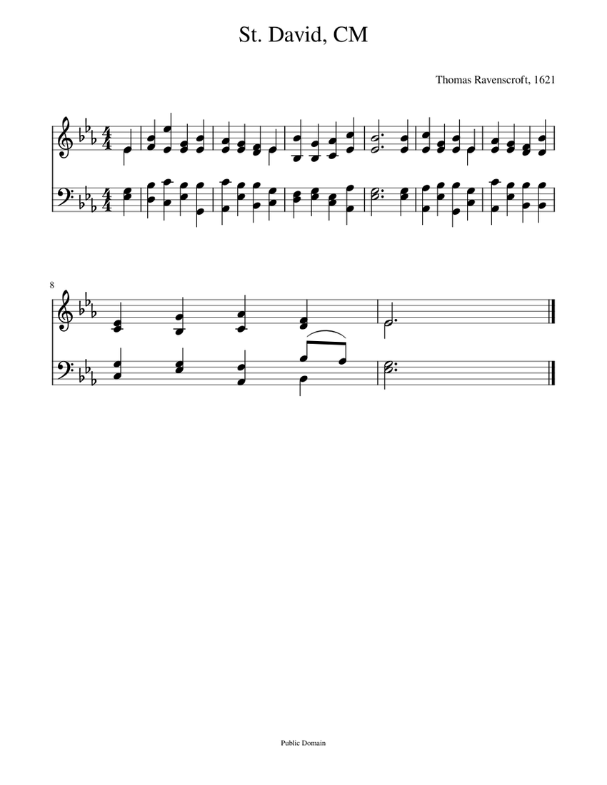 St. David Sheet Music for Piano (Piano Duo) | MuseScore.com