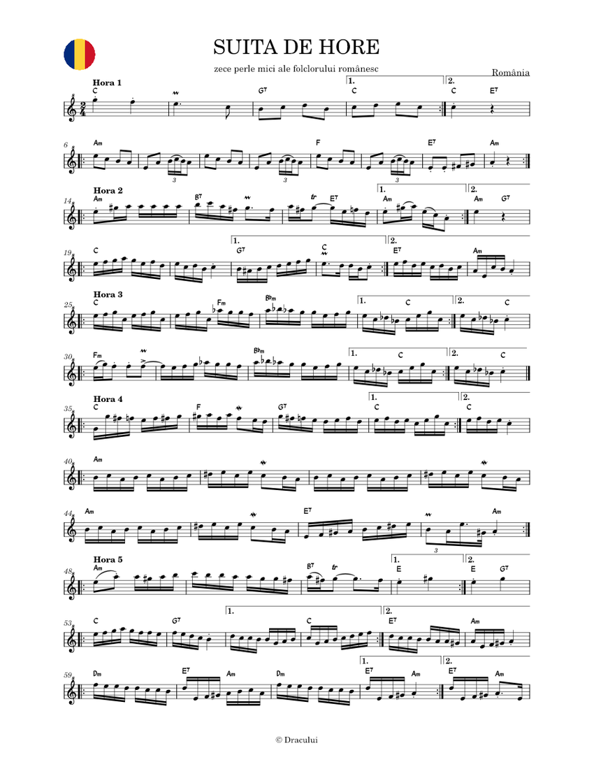 Suita de hore Sheet music for Recorder (Concert Band) | Musescore.com