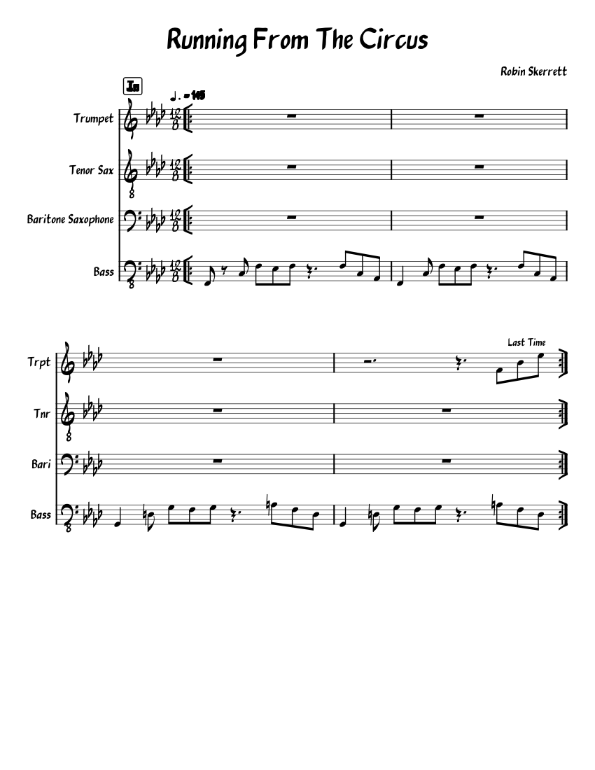 Circus final Sheet music for Saxophone tenor, Saxophone baritone ...