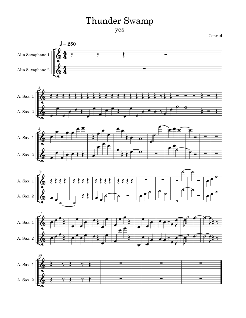 Thunder Swamp V2 Sheet music for Saxophone alto (Woodwind Duet ...