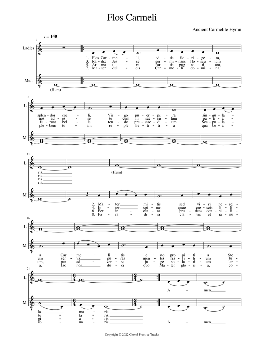 Flos Carmeli Sheet music for Soprano, Tenor (Choral) | Musescore.com