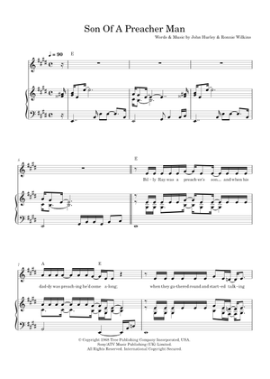 Play Official version of Son of a preacher man Sheet Music by Dusty ...