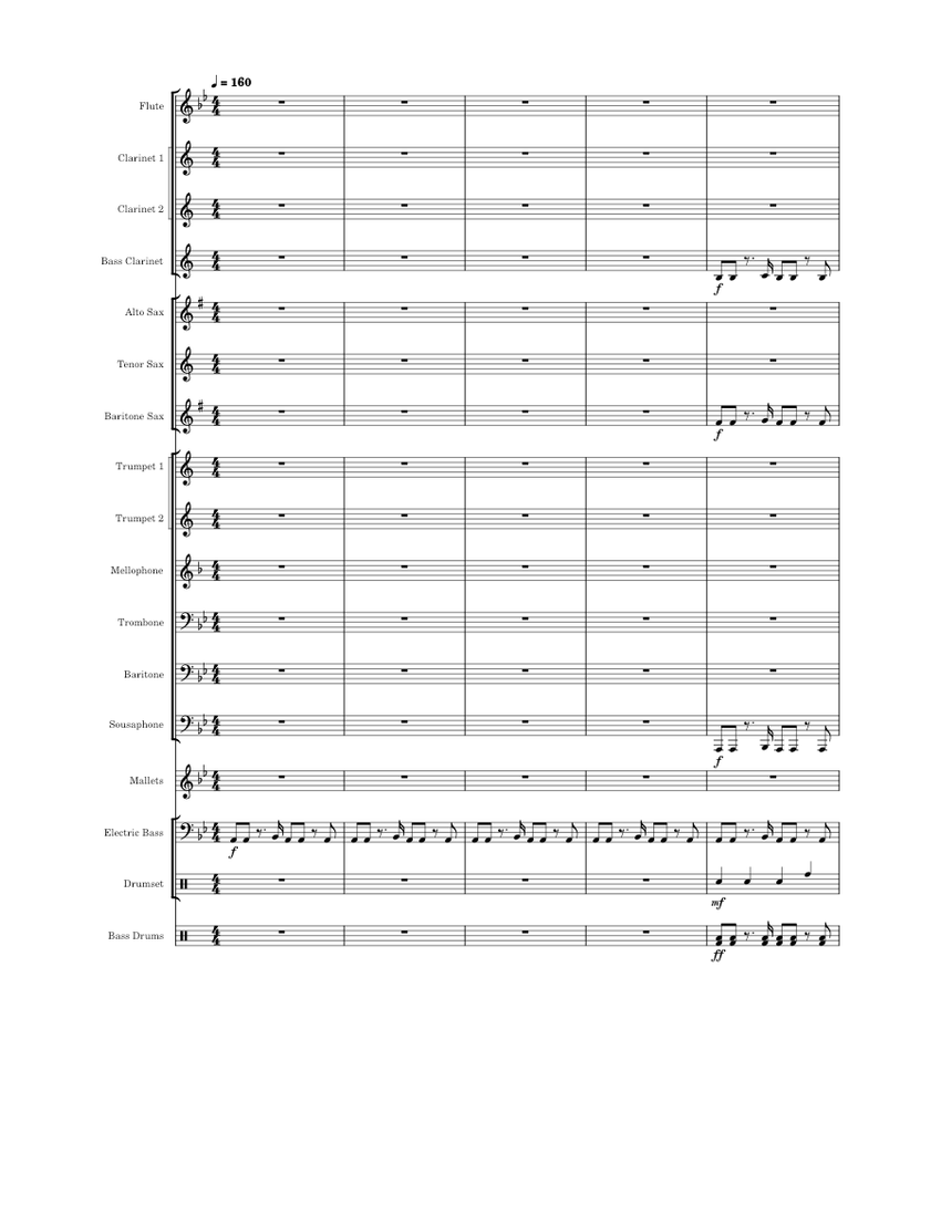 Revenge Sheet music for Trombone, Flute, Clarinet in b-flat, Clarinet ...