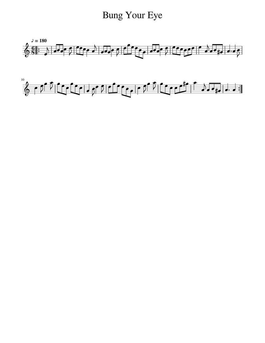 Bung Your Eye Sheet music for Piano (Solo) Easy | Musescore.com