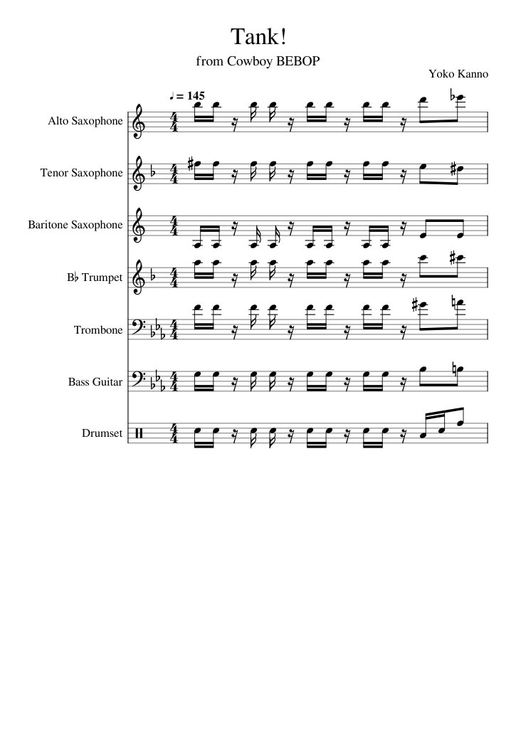 tank! (done, but adding some extra touches) Sheet music for Trombone ...