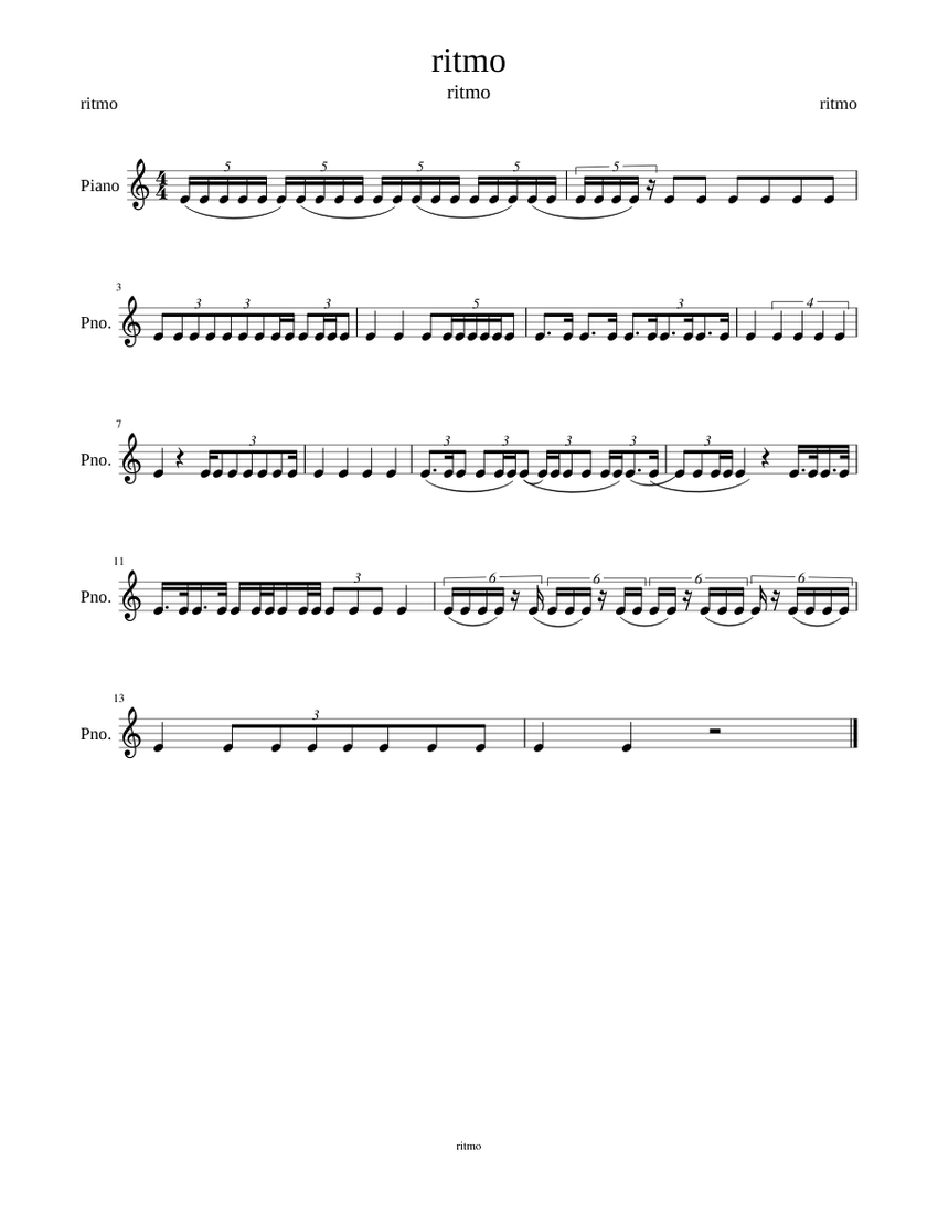 Ritmo Sheet music for Piano (Solo) | Musescore.com