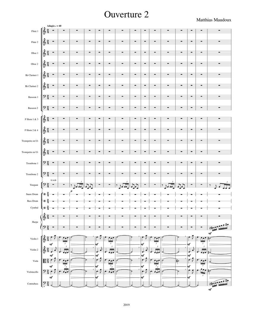 Ouverture 2 Sheet music for Trombone, Flute, Oboe, Clarinet in b-flat & more instruments ...