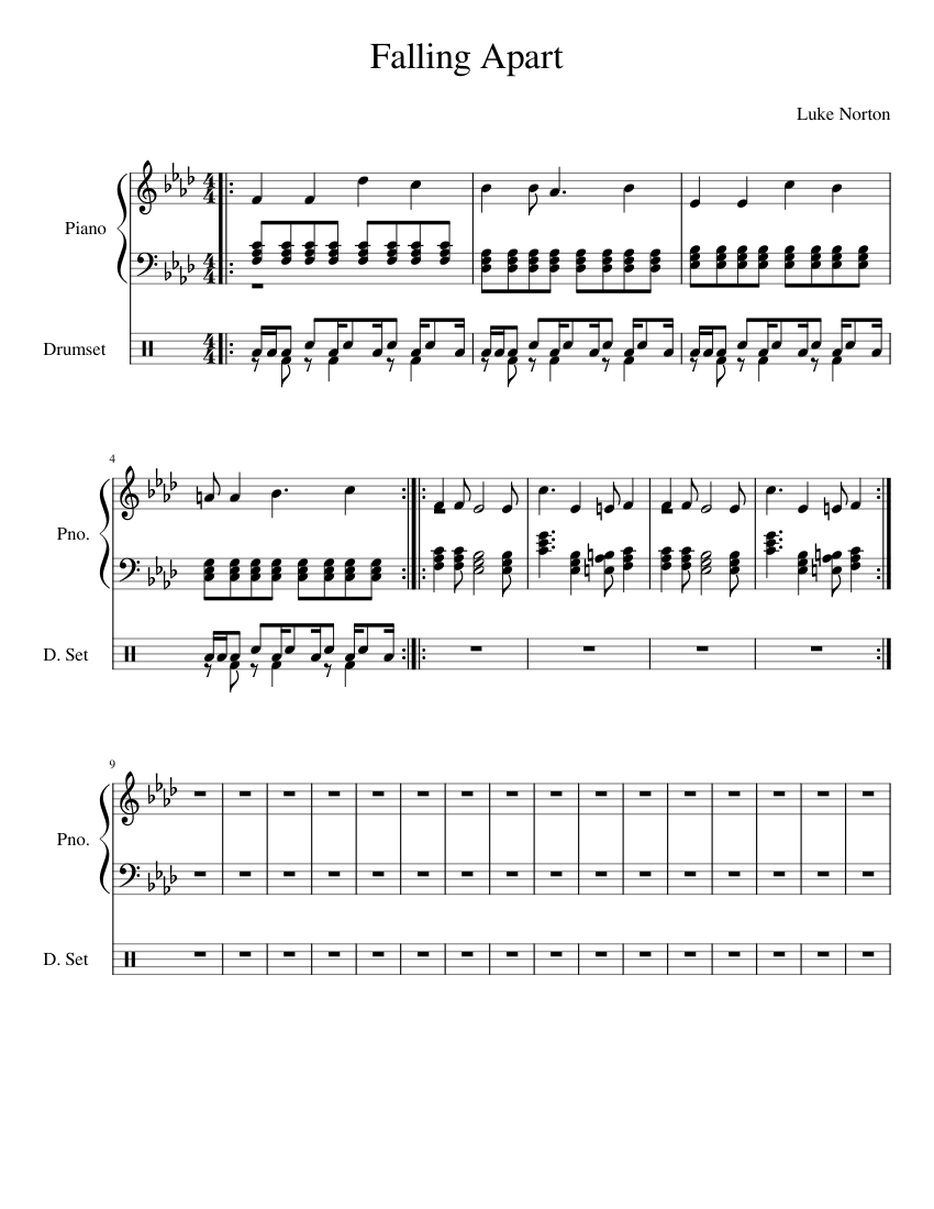 Falling_Apart Sheet music for Piano, Drum group (Mixed Duet ...