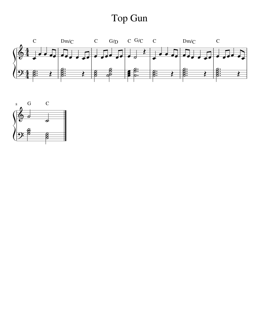 Top Gun Sheet music for Piano (Solo) Easy | Musescore.com