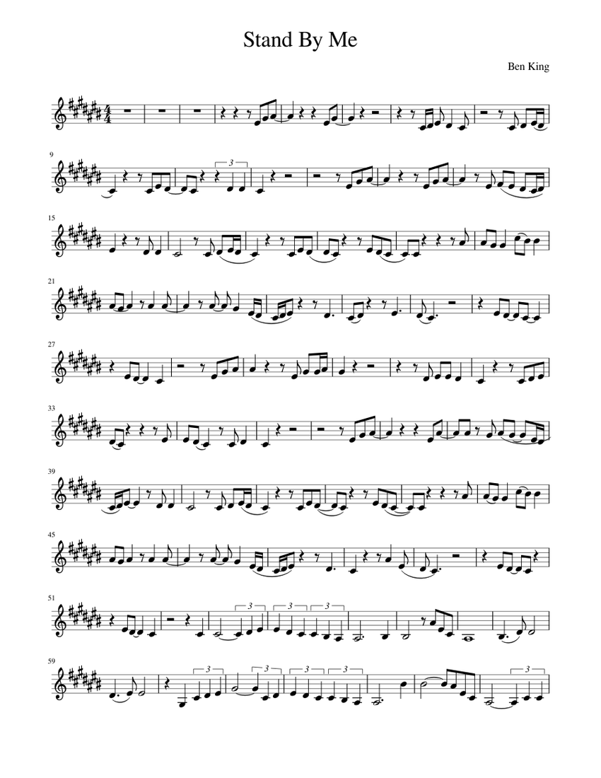 Stand By Me Trumpet cover Sheet Music for Trumpet in b-flat (Solo ...