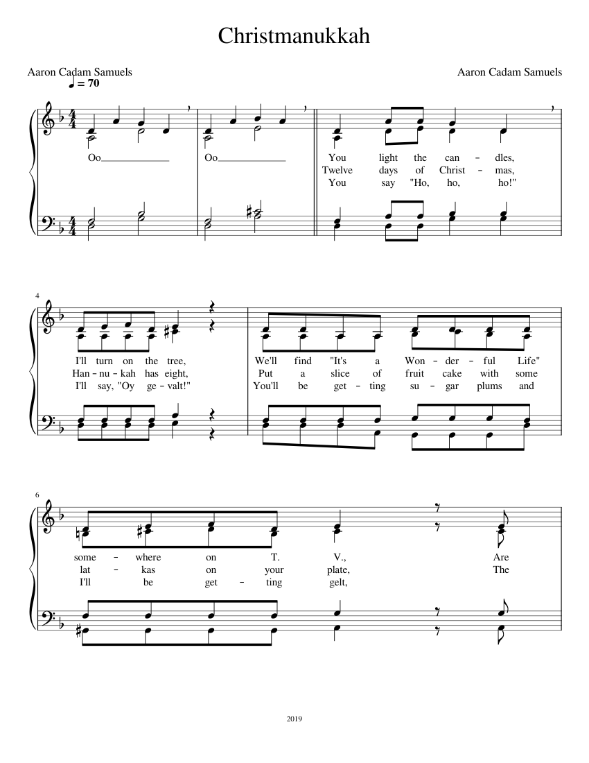 Christmanukkah Sheet music for Piano (SATB) | Musescore.com