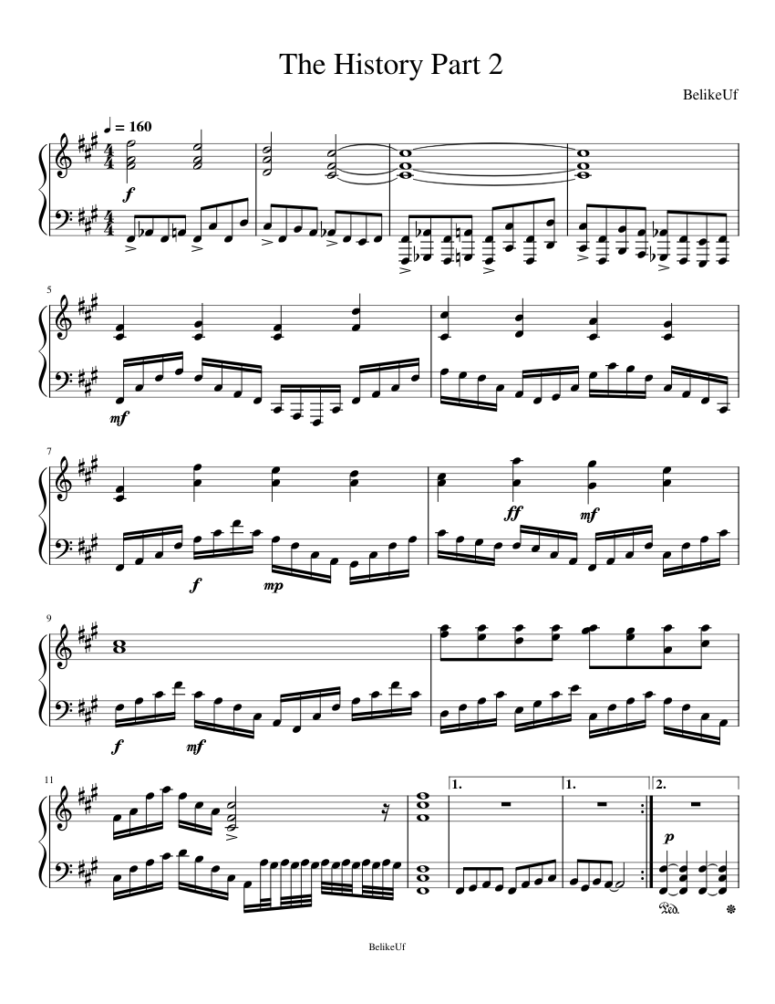 The History Part 2 Sheet music for Piano (Solo) | Musescore.com