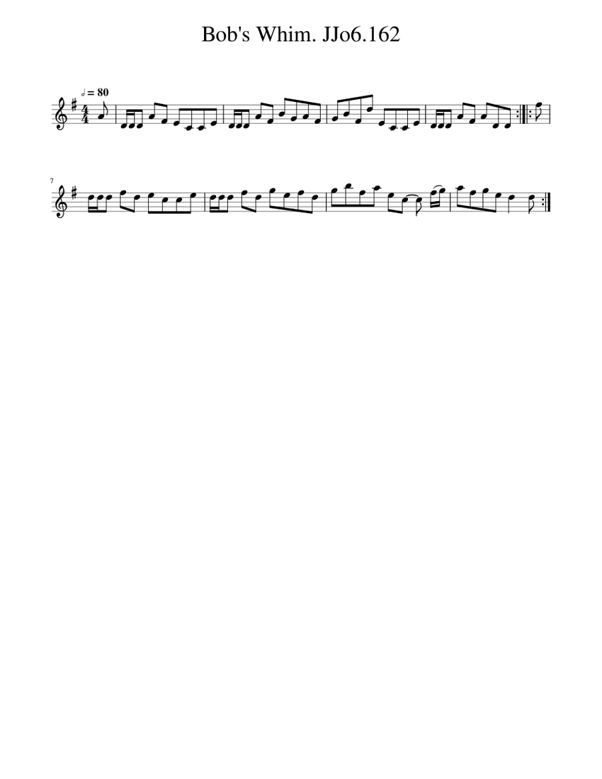 Bob's Whim. JJo6.162 Sheet music for Piano (Solo) Easy | Musescore.com