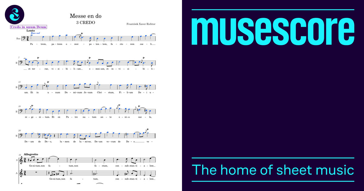 Messe en do 3 Credo Sheet music for Flute, Oboe, Bassoon (Mixed Quartet ...