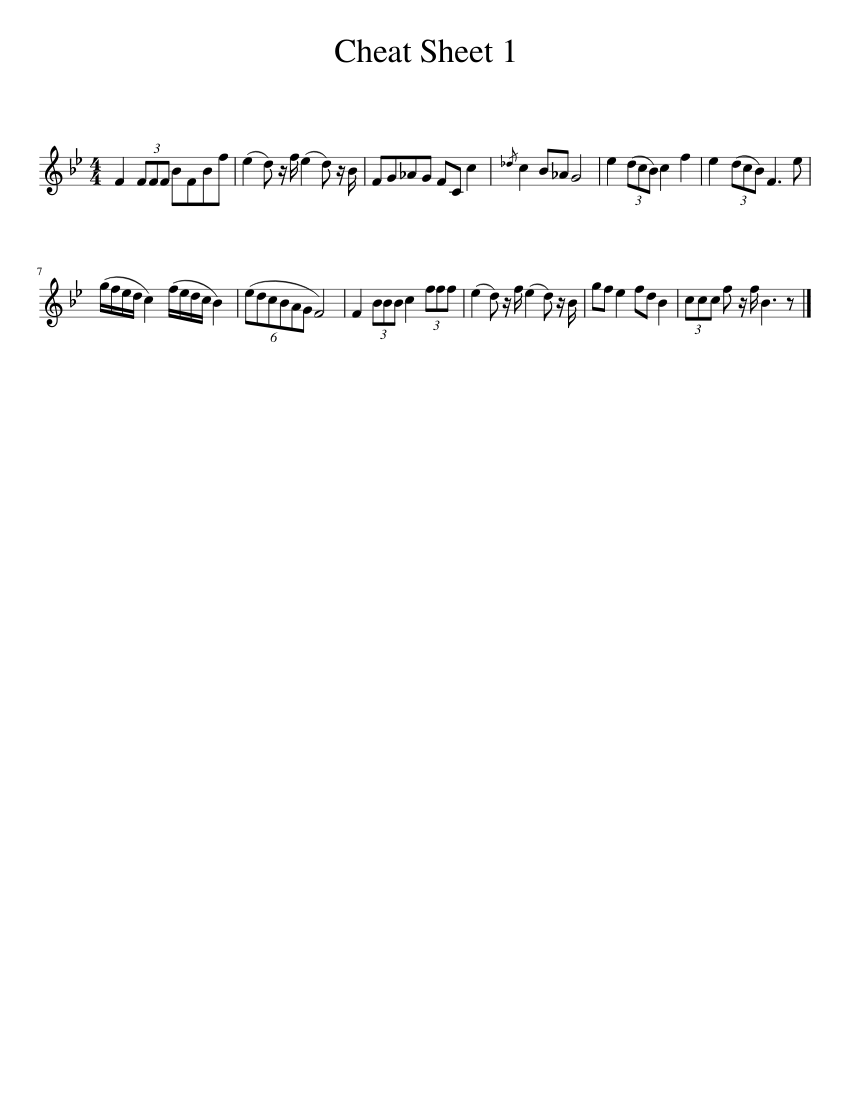 Cheat Sheet 1 Sheet music for Trumpet in b-flat (Solo) | Musescore.com